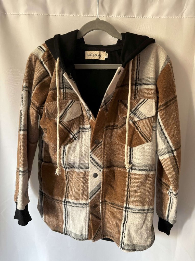 Carmel Flannel Shacket | Made By Molly Girls’ Cozy Layering Top – Kello ...